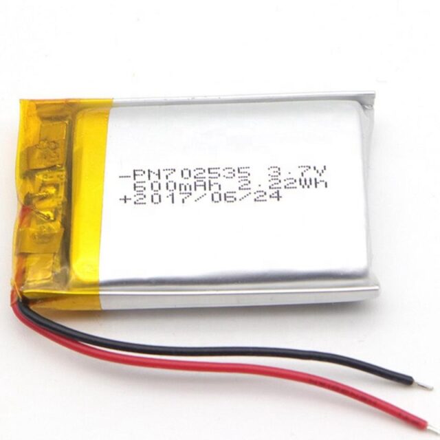 602535 702535 3.7v 600mah 2.22wh Lithium Polymer Battery – Lithium ...